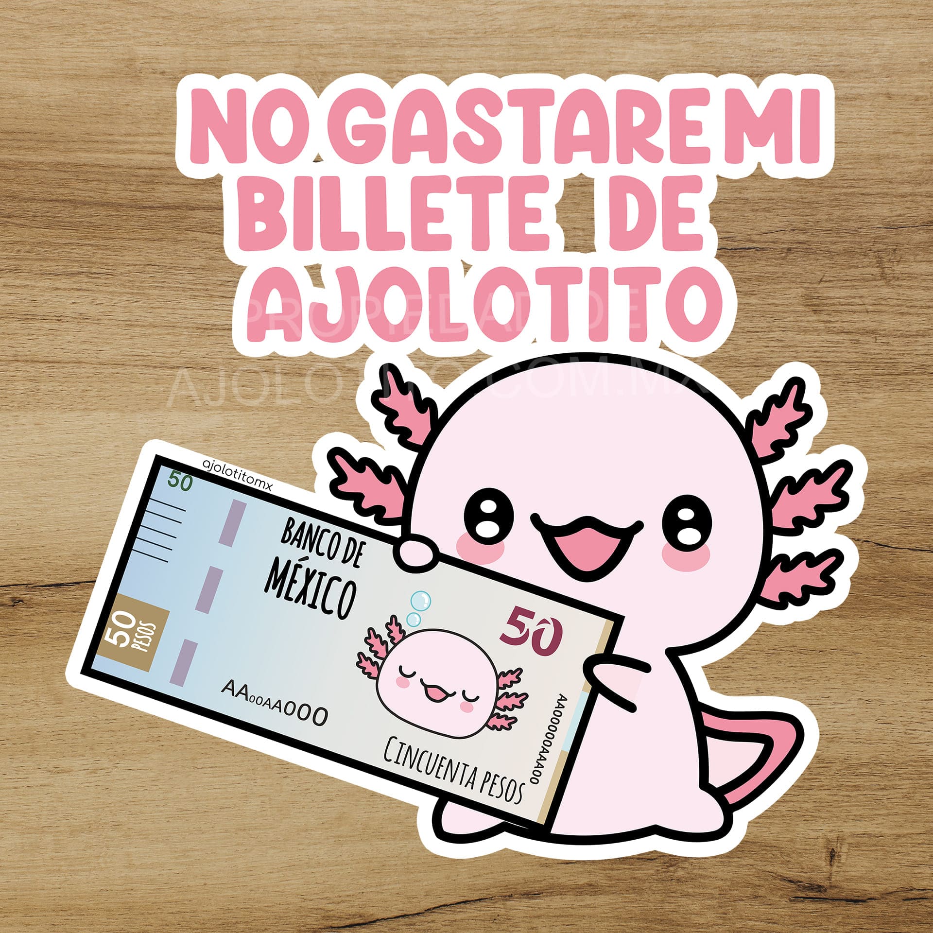Sticker Ajolote Billete Xo The Monster – Ajolotito MX